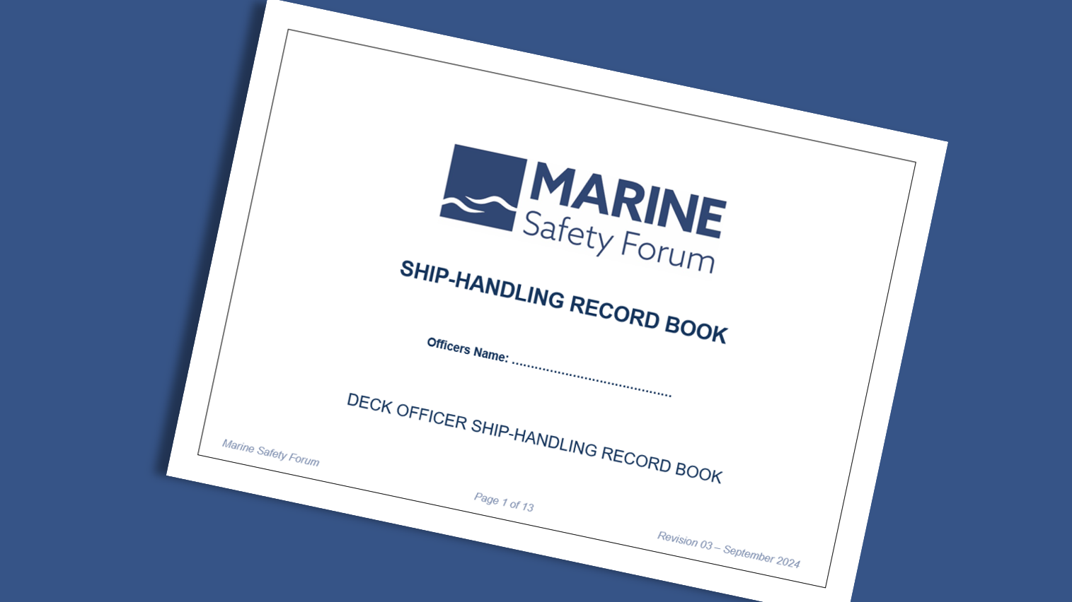 Ship Handling Record Book Rev 03 — Marine Safety Forum